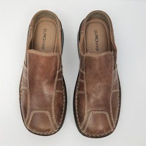 Eurostep | Shoes | Eurostep Brown Leather Clogs Backless Loafers | Poshmark